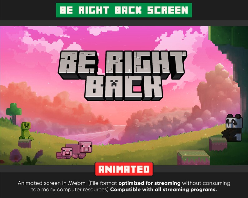 Pantallas Animadas De Transmisión De Minecraft / Superposición De ...