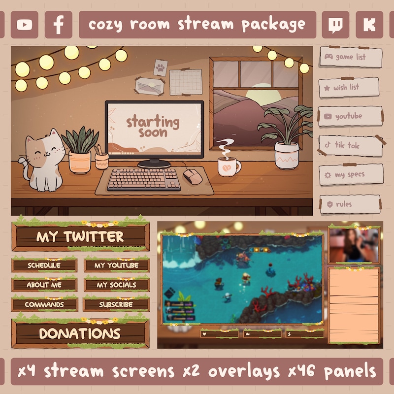 Cozy Twitch Overlay - Etsy