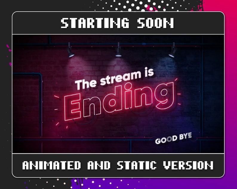 Red Neon Overlay - Twitch Animated Ending for Live Streaming - Twitch ...