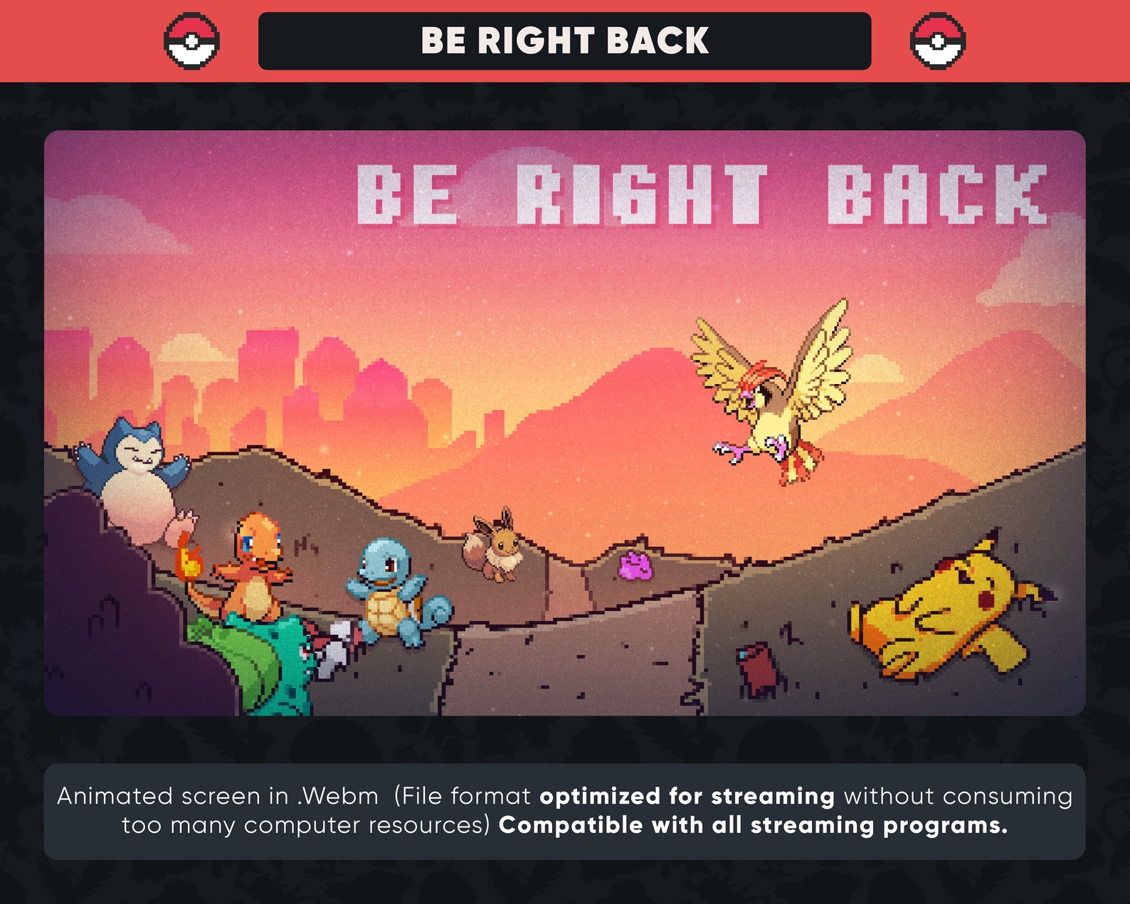 Pokemon Animated Screens, Cute Overlay , Twitch Screens , Animated ...