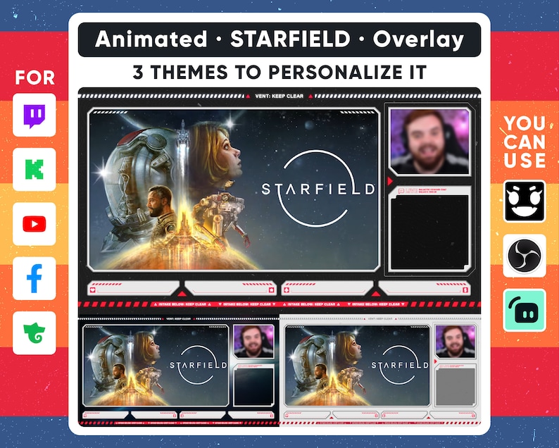 STARFIELD Overlay for Streaming, Future Minimalistic Twitch Overlay - Etsy
