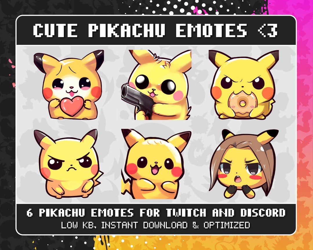 Pokemon Emotes | Pikachu Emotes for Twitch and Discord - Etsy