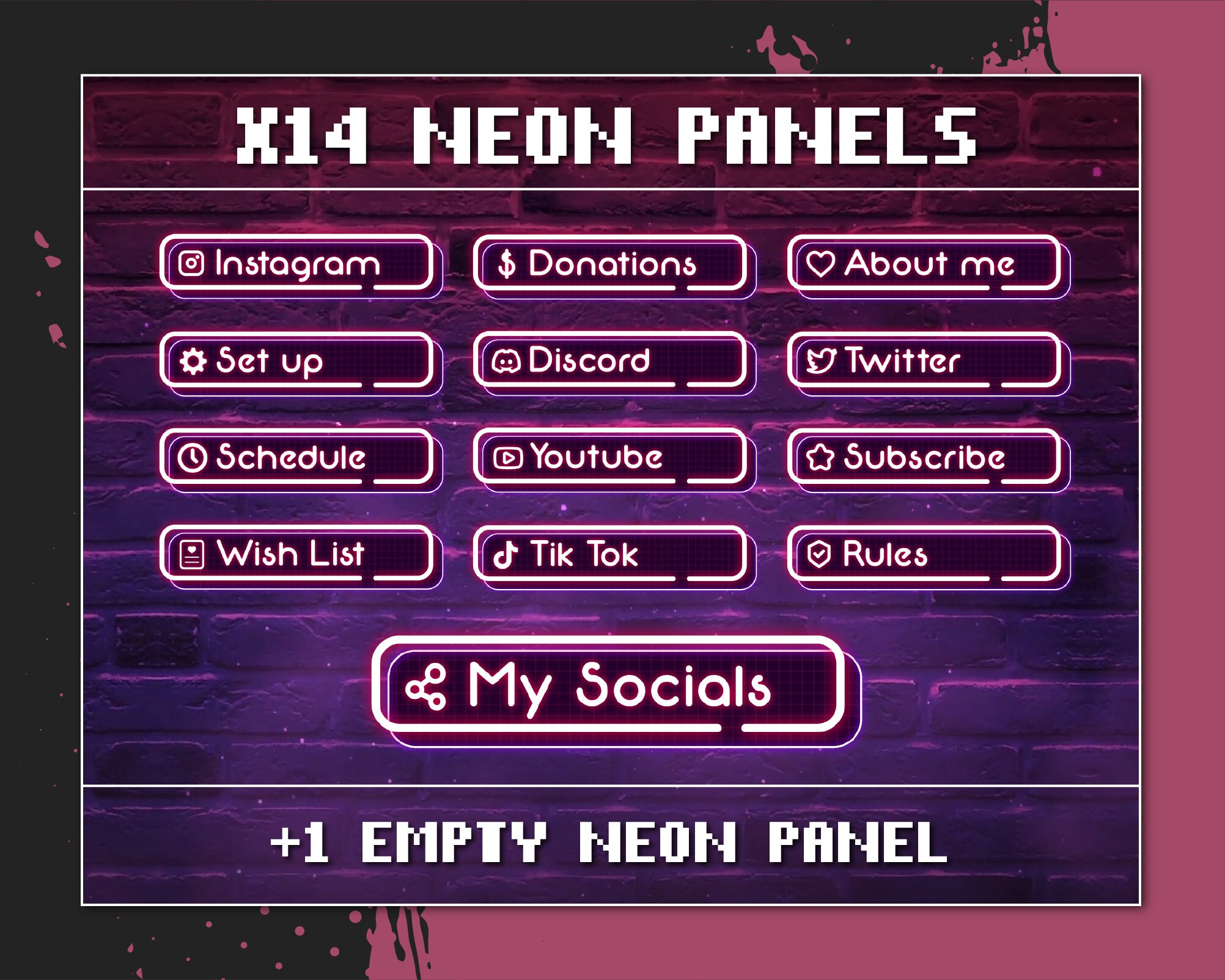Animated Red Neon Overlay for Streaming / Twitch Overlay / Stream Pack ...