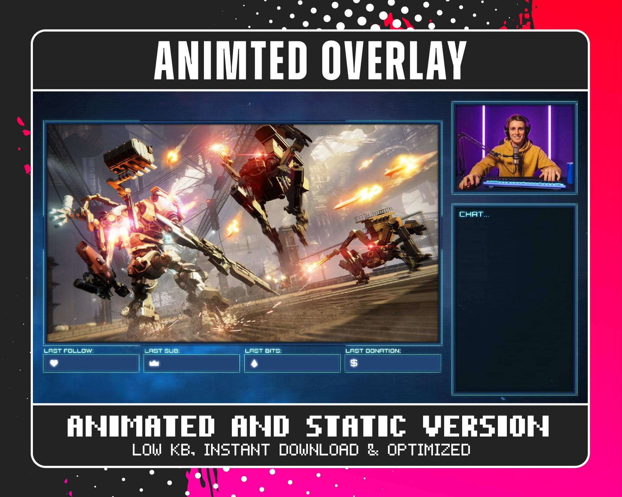 Armored Core 6 Stream Overlay Package, Twitch Overlay, Stream Screens ...