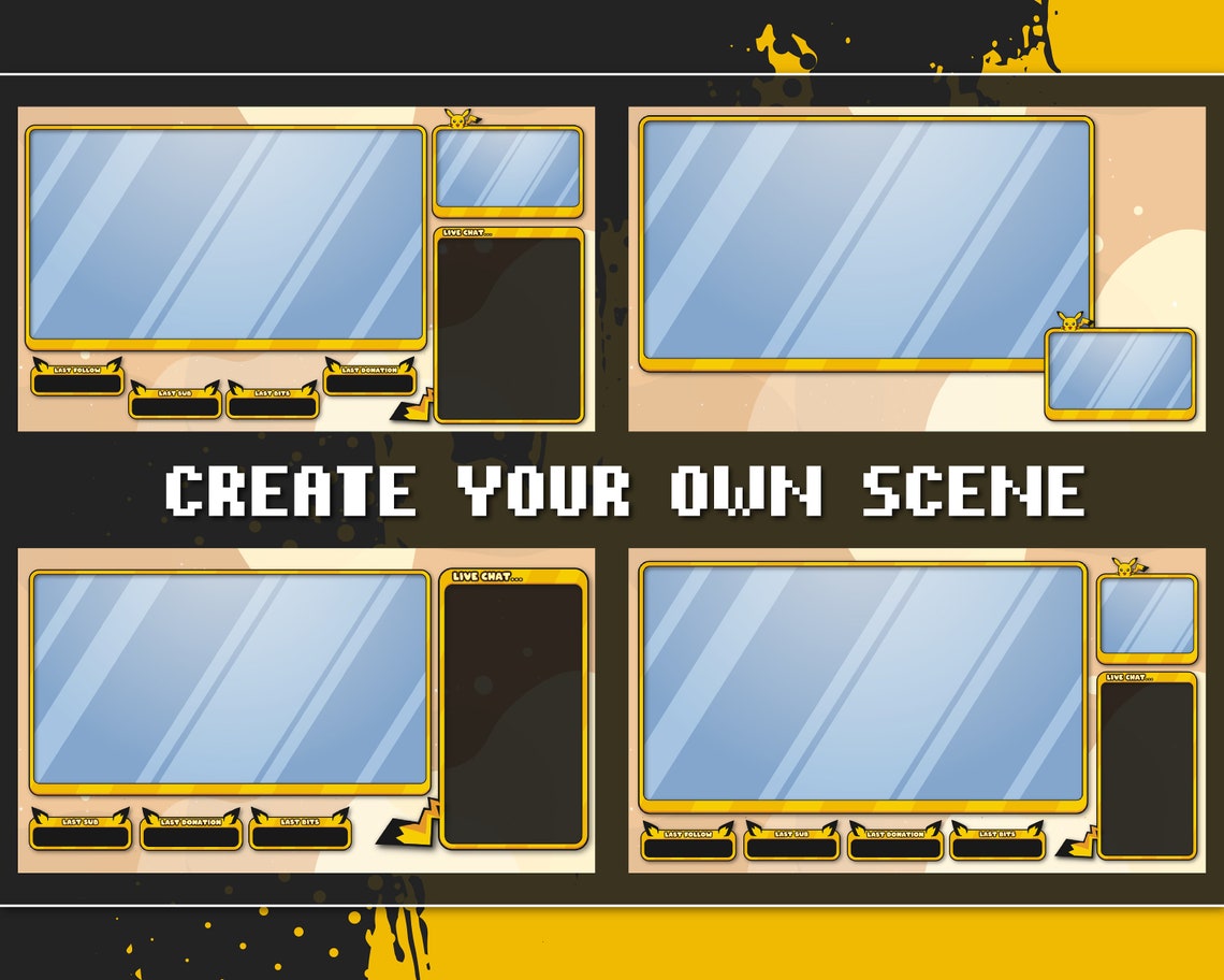 Stream Overlay Package / Twitch Overlay Animated Package / Pokemon ...