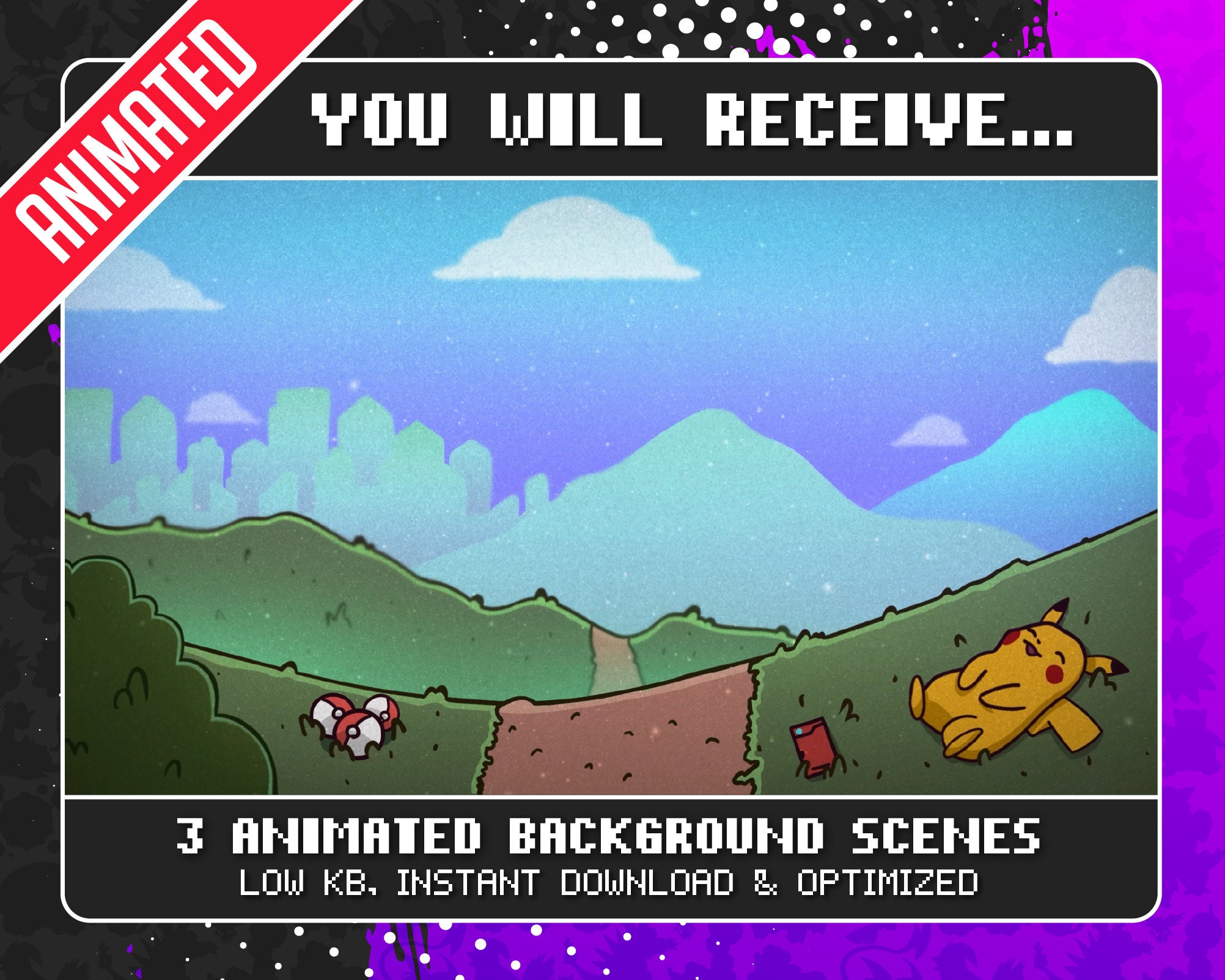 Twitch Animated Screens / Cute Pokemon / Twitch Screens / Animated ...