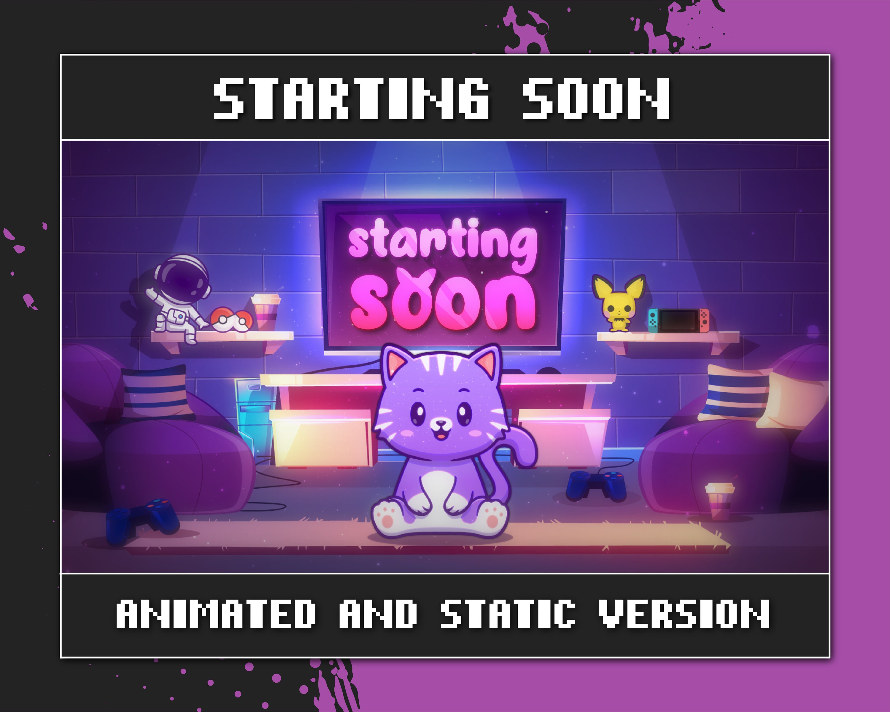 Twitch Animated Screens / Cute Kitten / Twitch Screens / Animated ...