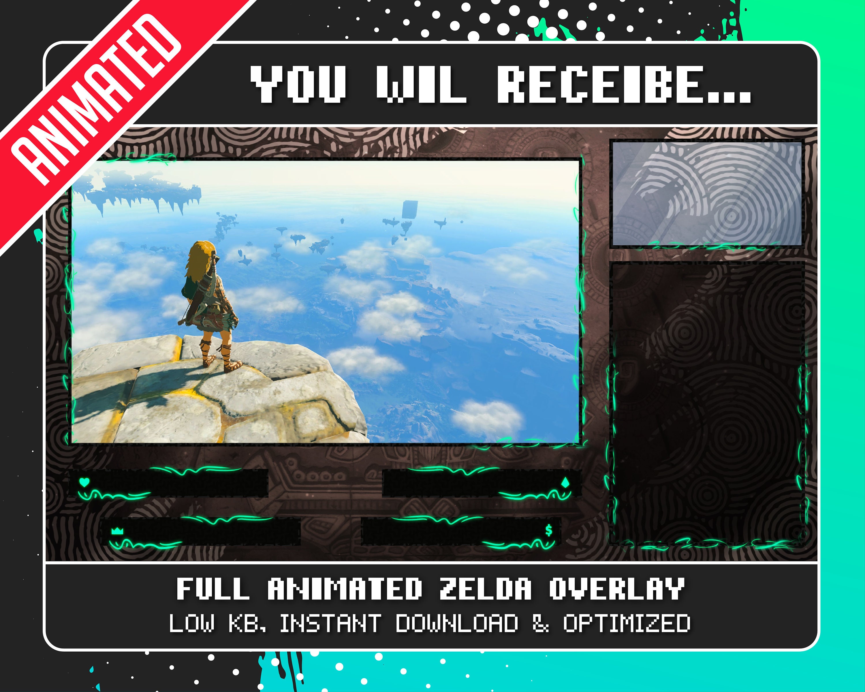 Zelda Tears of the Kingdom Overlay Twitch | Animated Overlay | BOTW ...