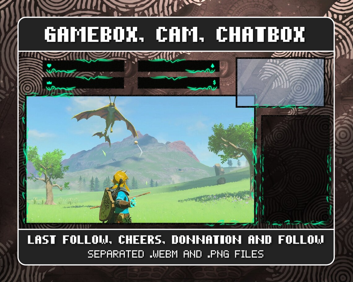 Zelda Tears of the Kingdom Stream Overlay Package | Overlay, Panels ...