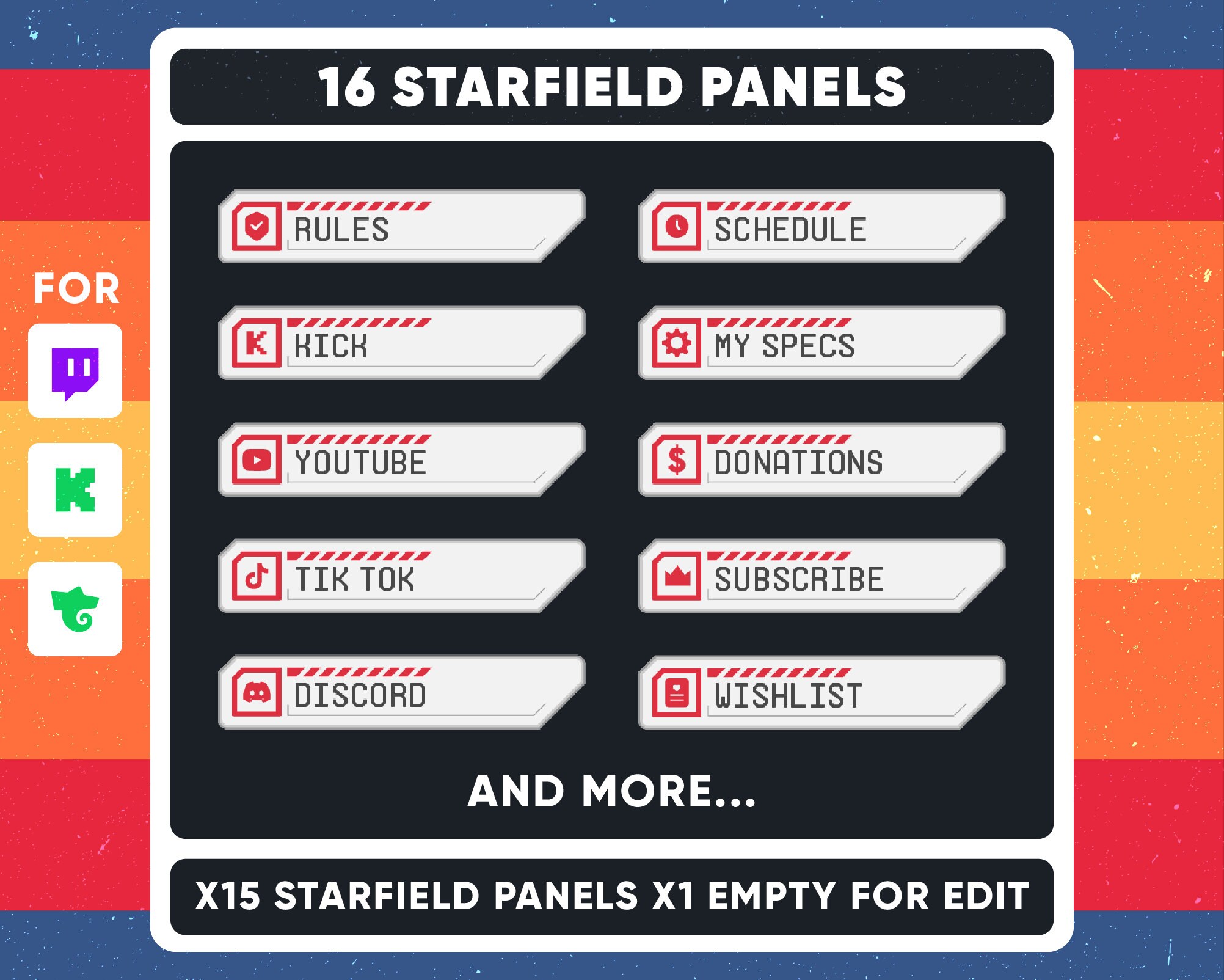 STARFIELD TWITCH PANELS, Space Panels, Tech Panels, Futuristic Panels - Etsy