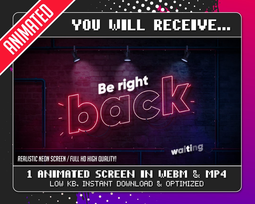 Red Neon - Twitch Animated Be Right Back for Live Streaming - Twitch Be ...