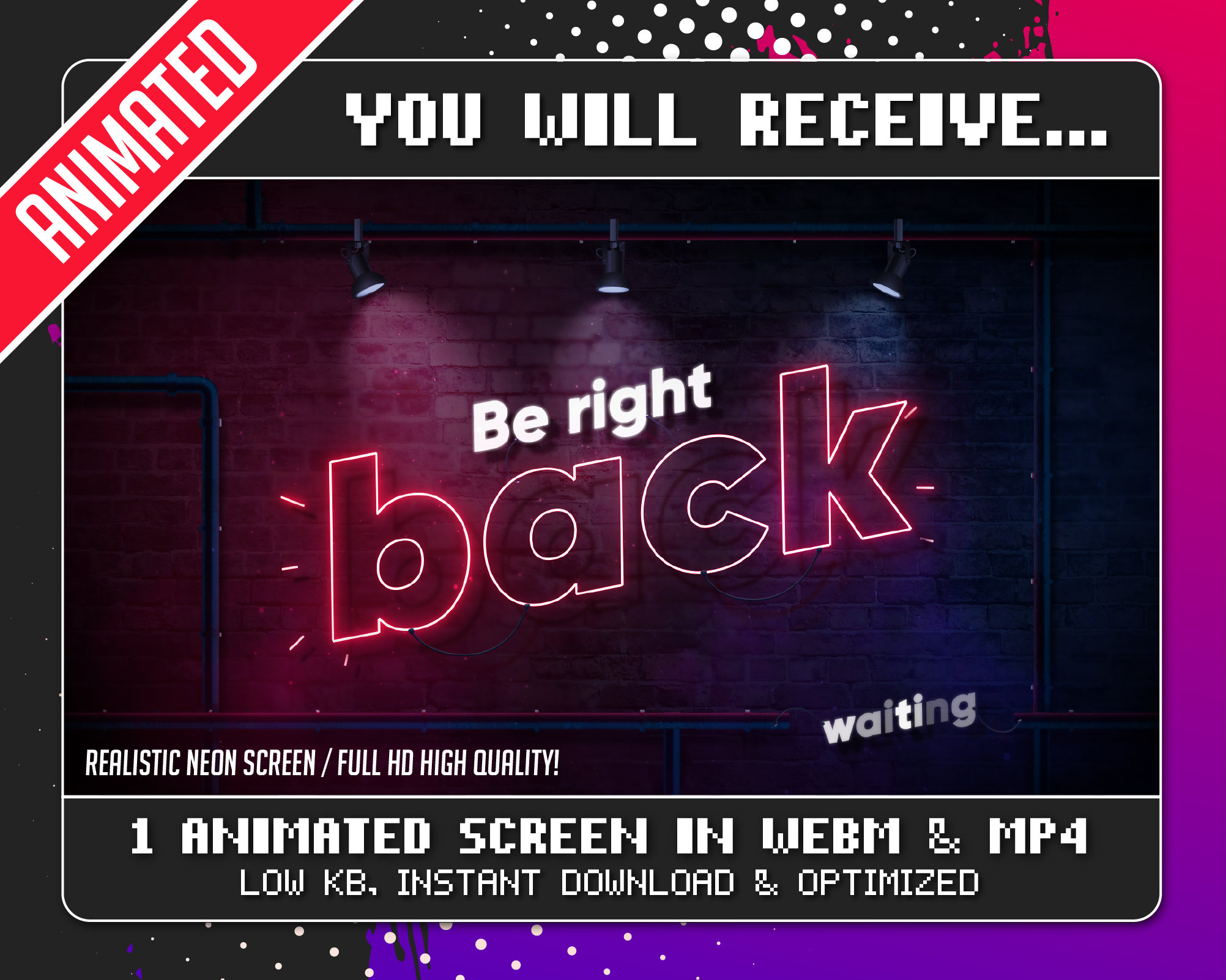 Red Neon - Twitch Animated Be Right Back for Live Streaming - Twitch Be ...
