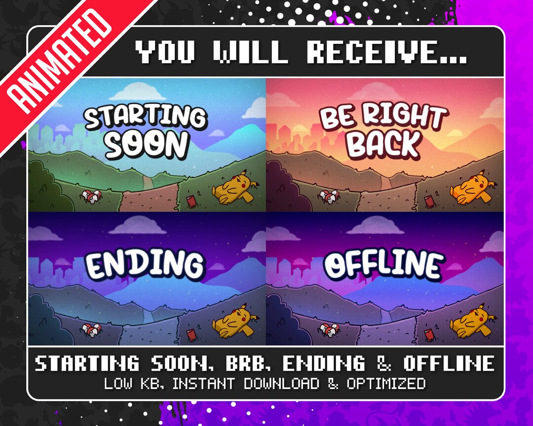 Pokemon Animated Screens / Cute Pokemon / Twitch Screens / Animated ...