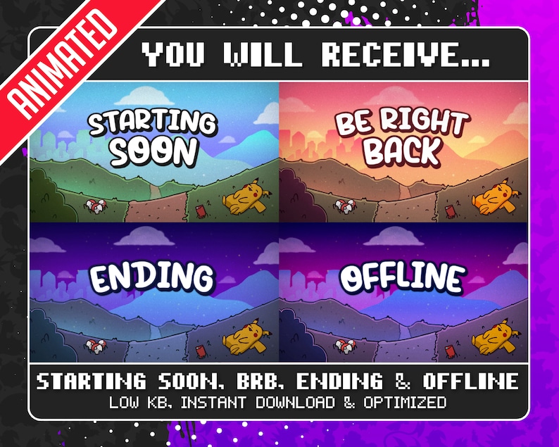 Pokemon Animated Screens / Cute Pokemon / Twitch Screens / Animated ...