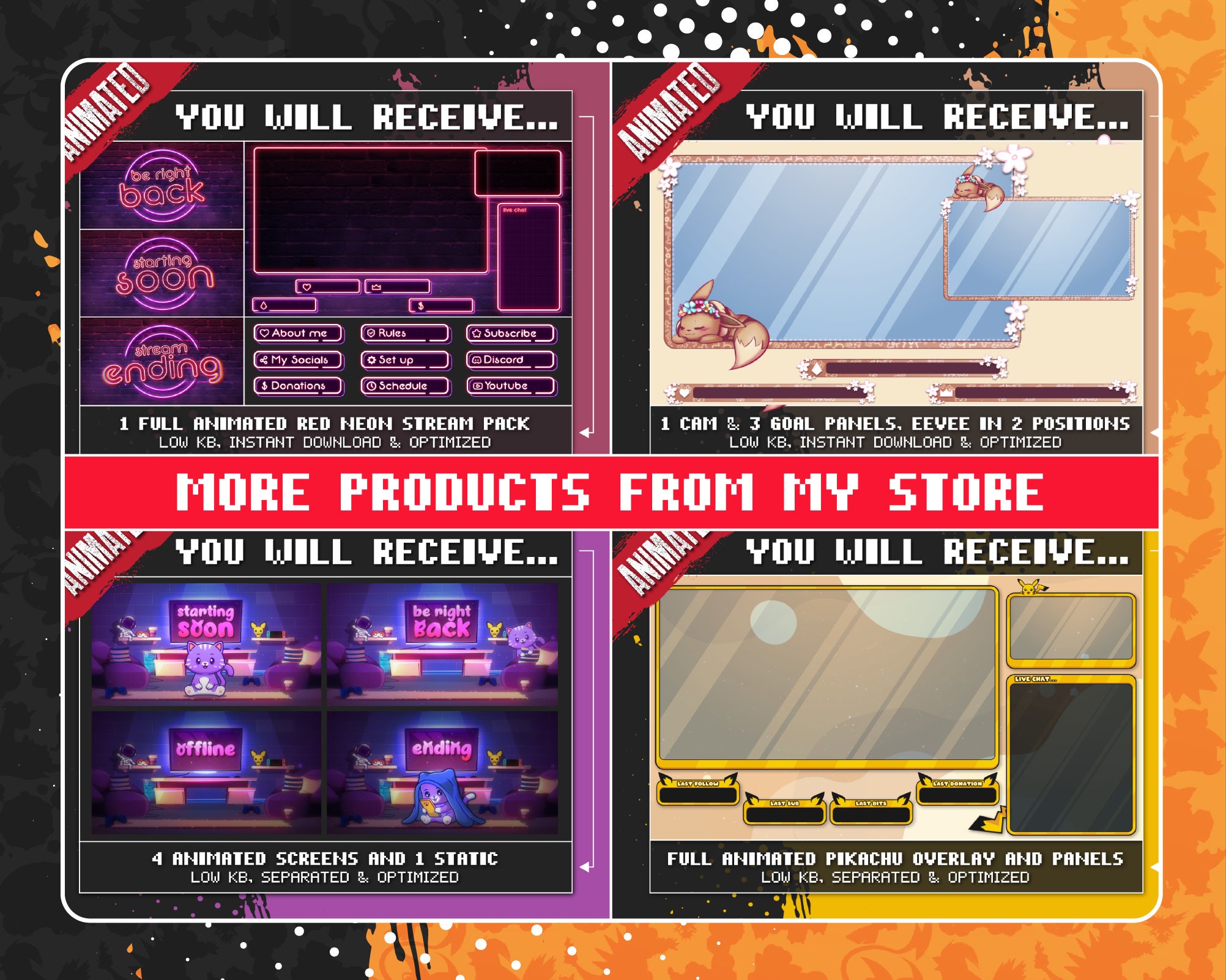 Pokemon Stream Webcam / Charmander Webcam / Twitch Overlay / Animated ...