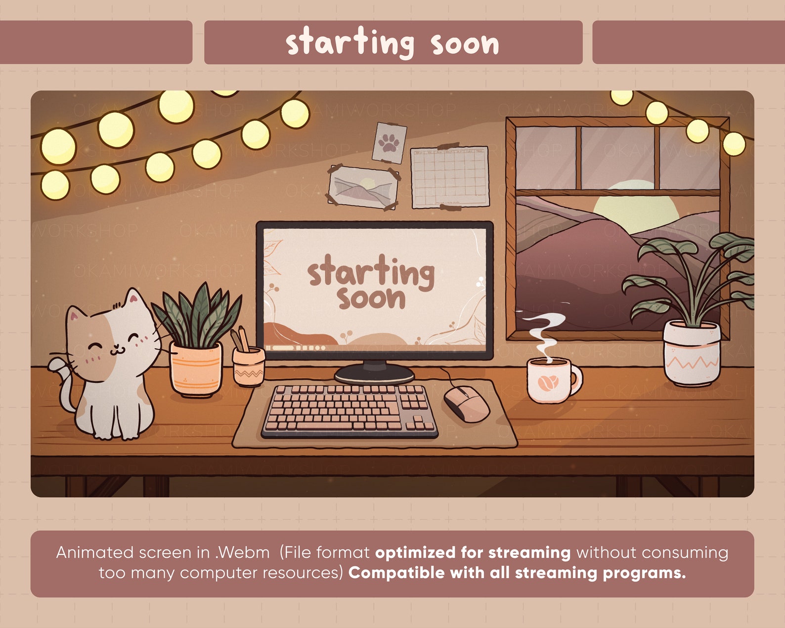 Animated Cozy Stream Screens | Cozy Overlay Stream Scenes, Lofi Overlay ...