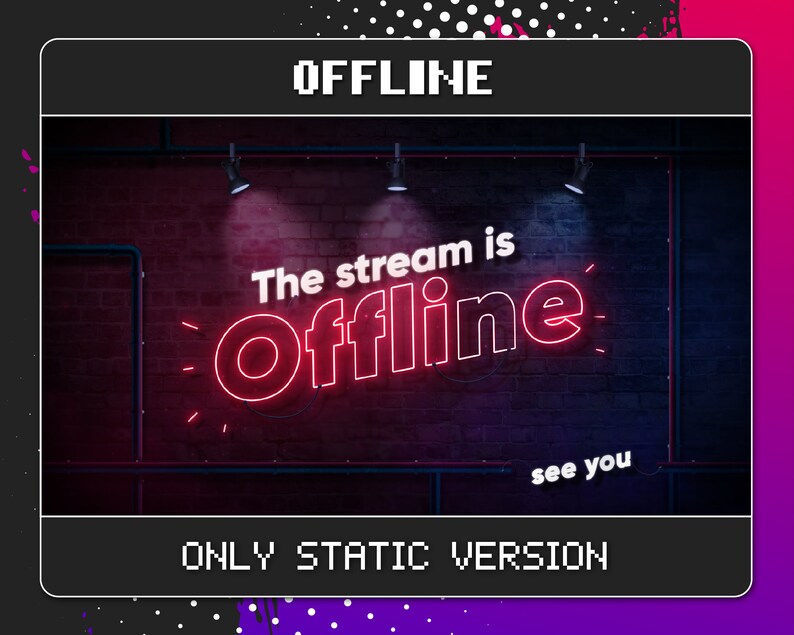 Stream Overlay Screens for Neon Twitch Overlay - Etsy