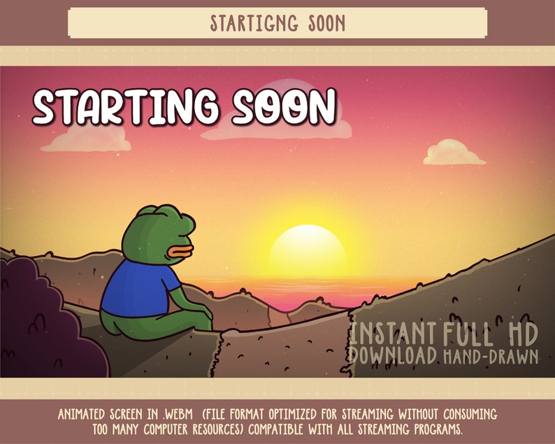 PEPE LA RANA "vida" Pantallas De Transmisión Animadas Para Twitch ...