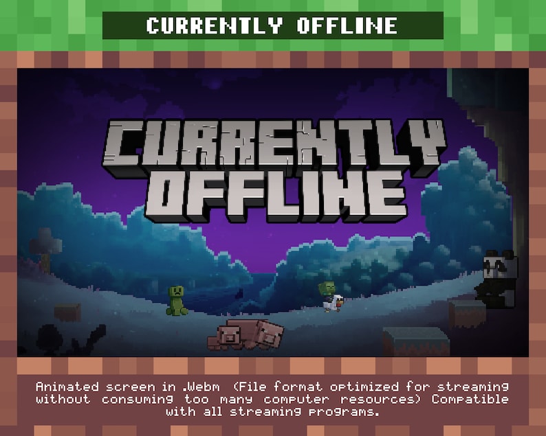 Animated Pixelgame Stream Screens | Minecart Stream Overlay | OBS Live ...