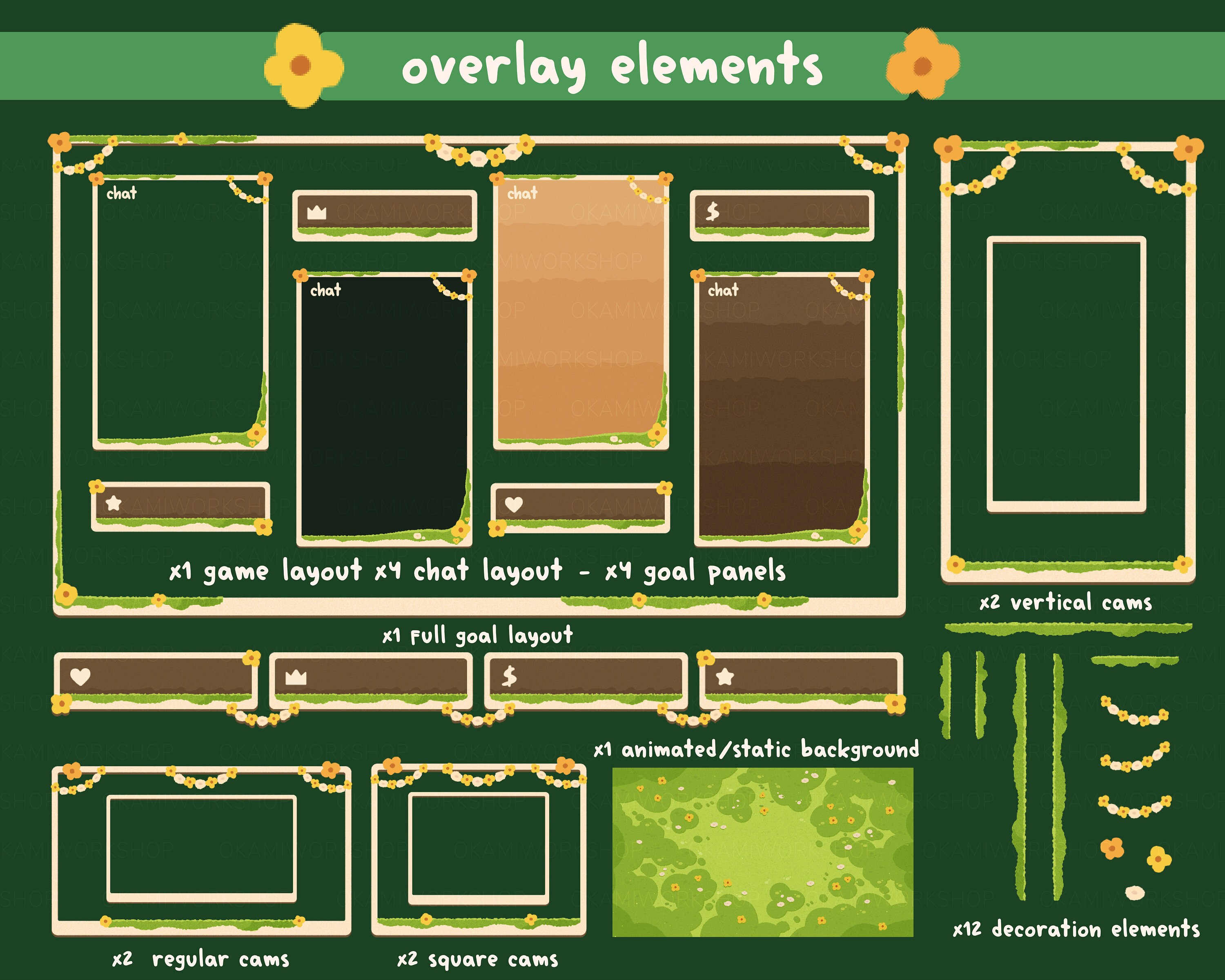 Animated Cozy Garden Stream Package Cozy Overlay Stream Package, Lofi ...