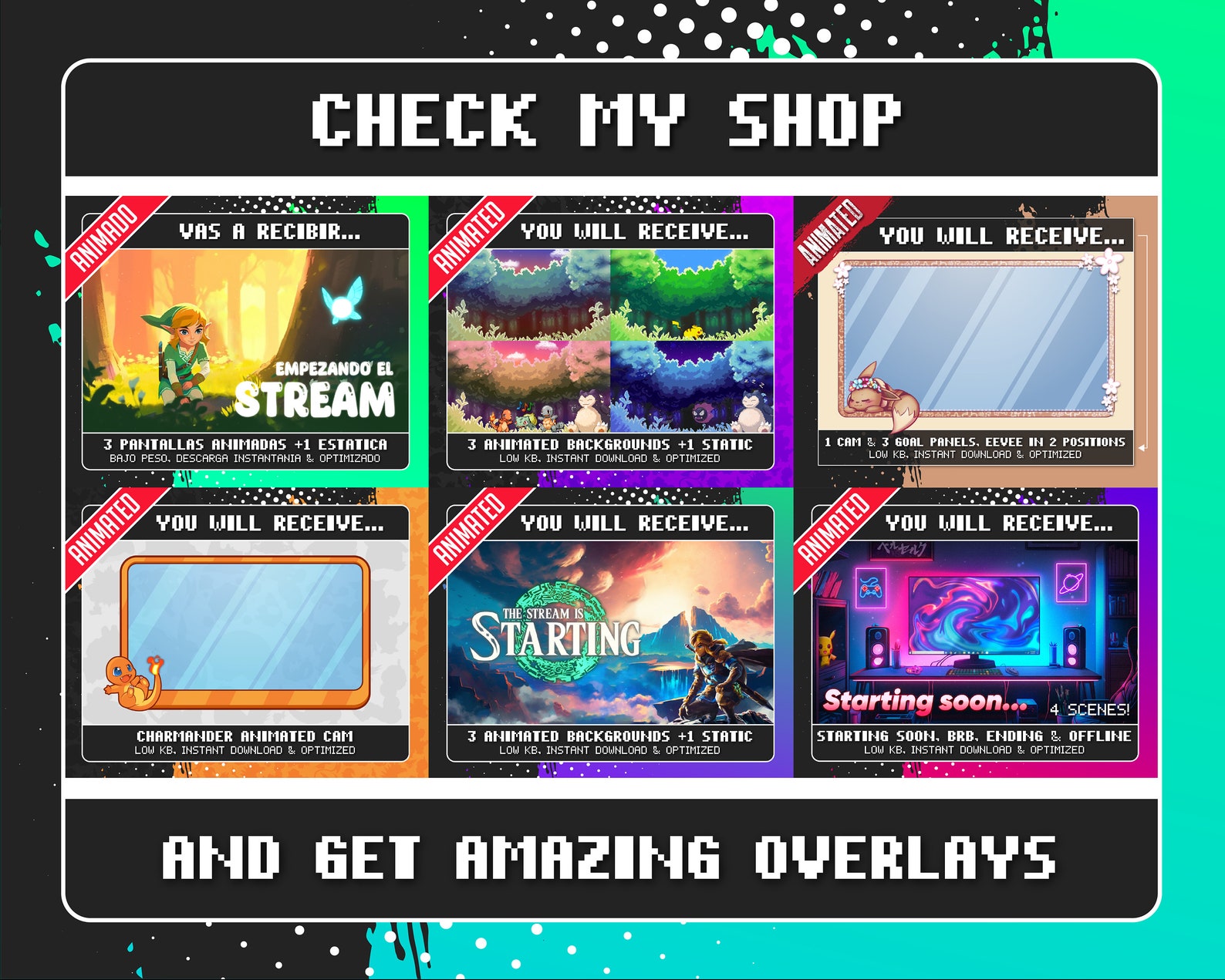 Zelda Tears of the Kingdom Overlay Twitch Animated Overlay BOTW Overlay ...