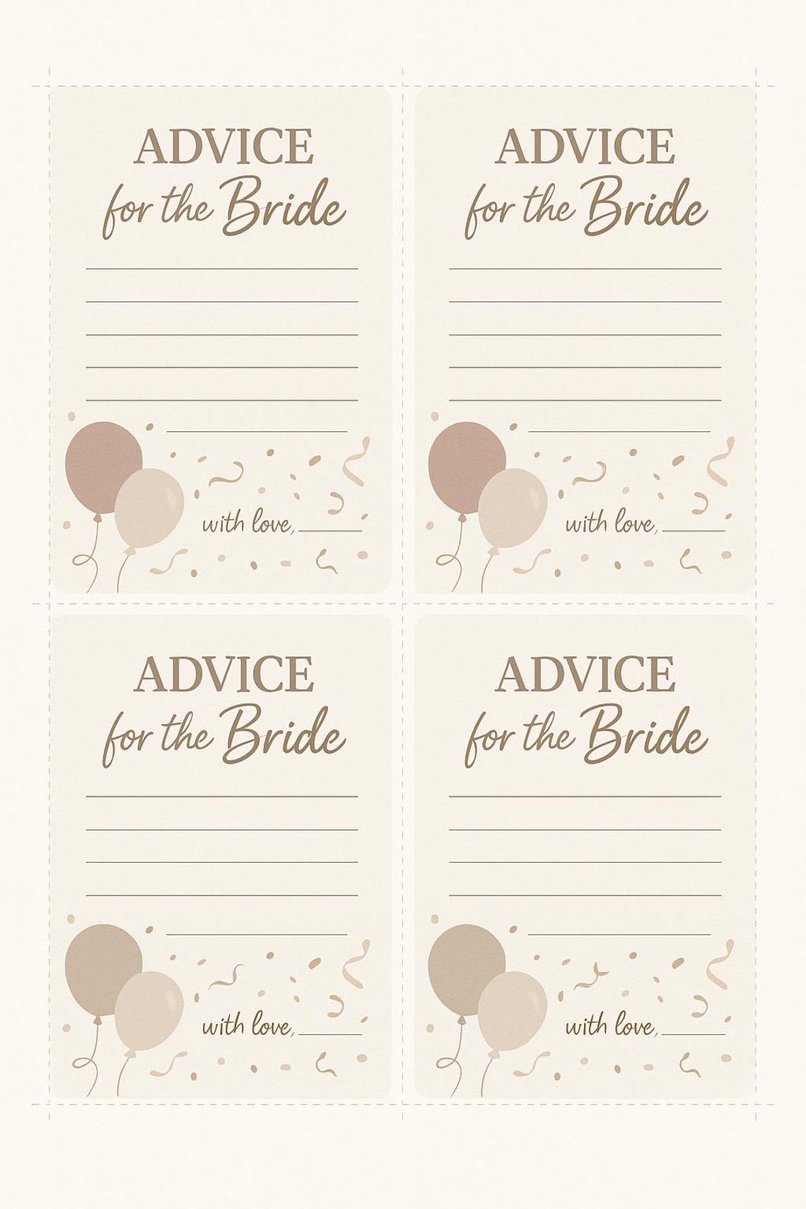 Advice for the Bride - Bridal Shower - Etsy
