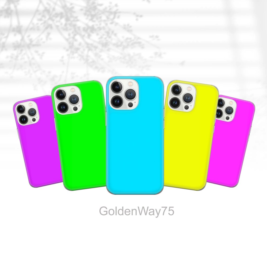 Yellow Color Phone Case Fluorescent Cover for iPhone 15 Pro Max 14 13 ...