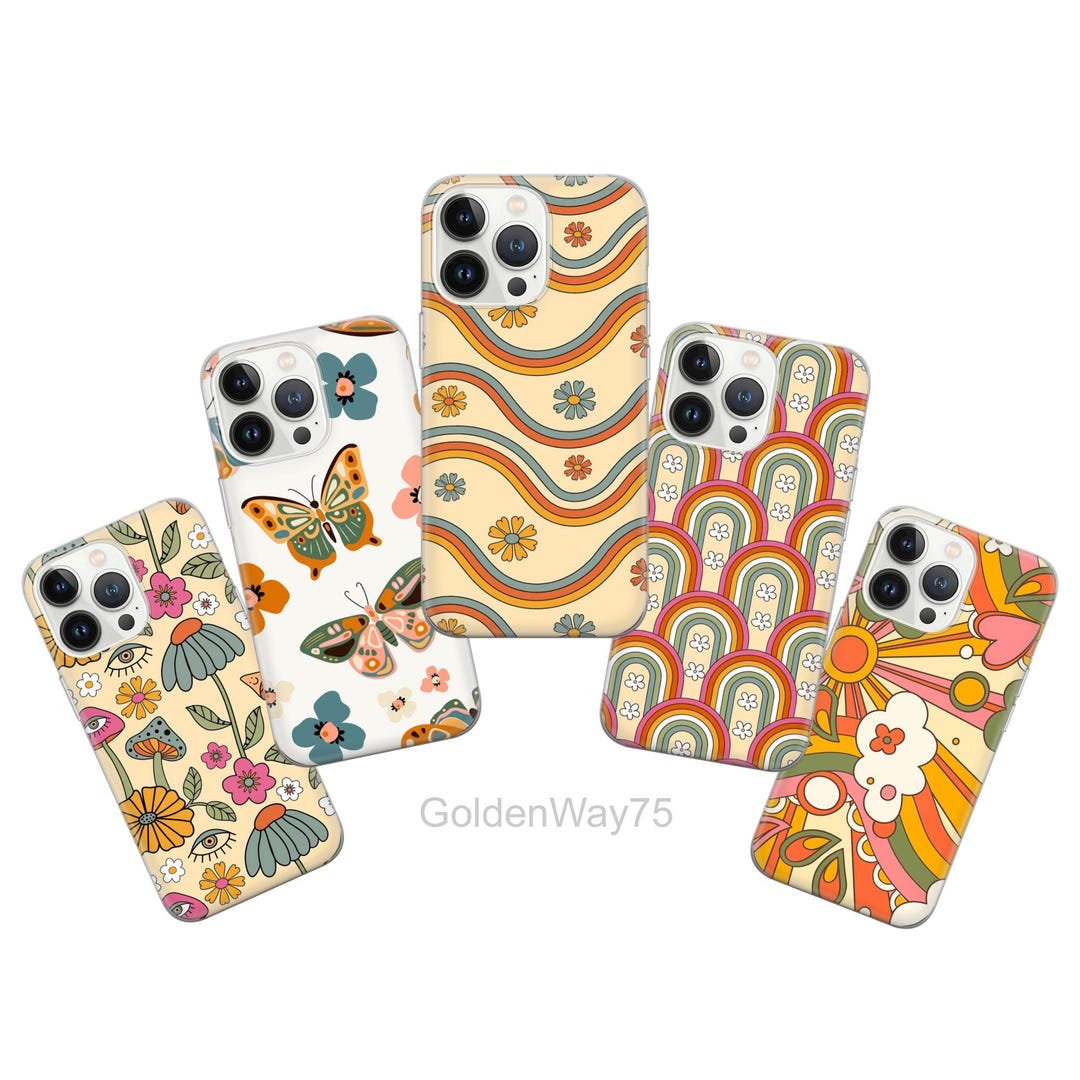 Groovy 70s Retro Floral Hippie Phone Case for iPhone 17 Air 16 15 Pro ...