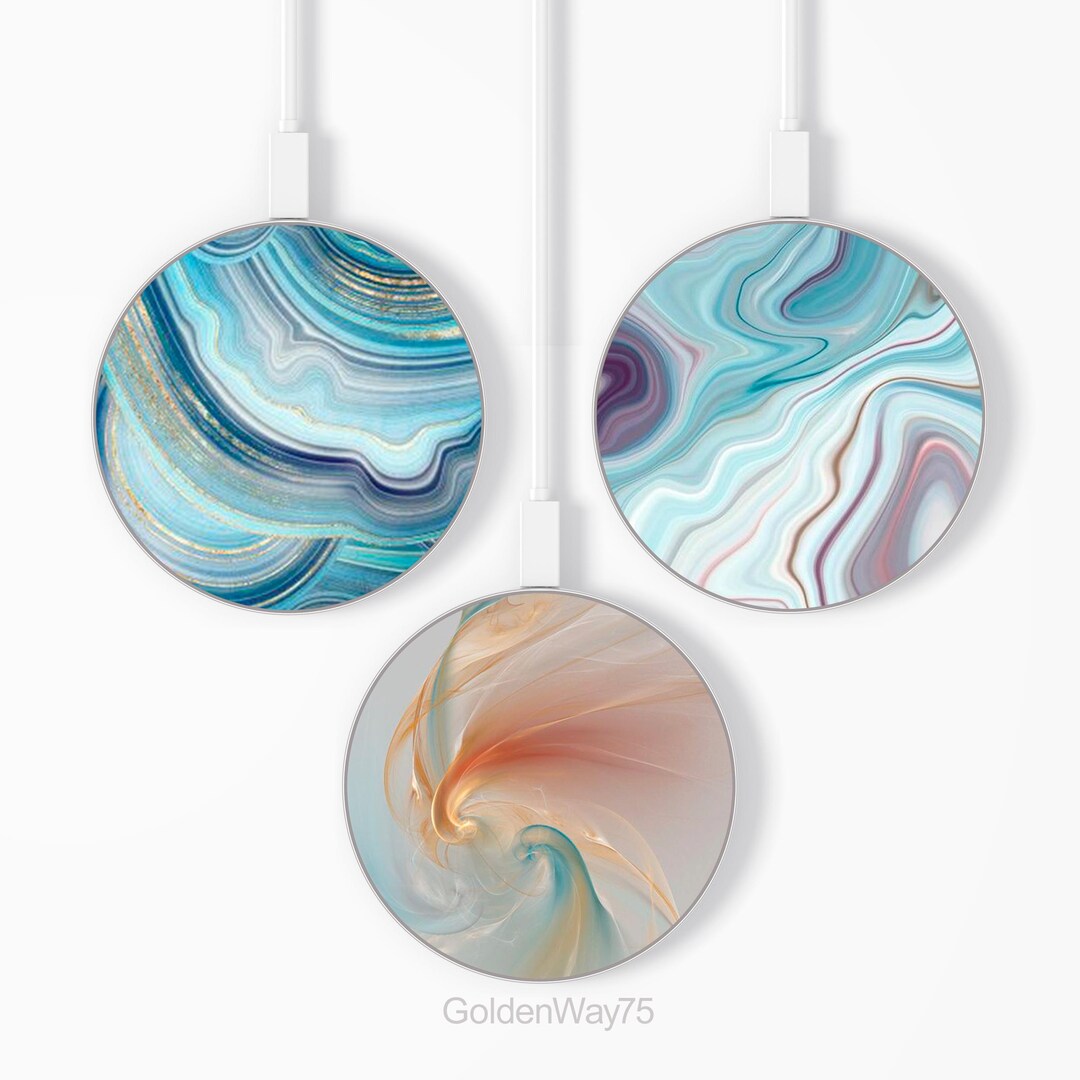 Rose Gold Marble Mobile Charger Fast Wireless Power for All Qi Devices ...