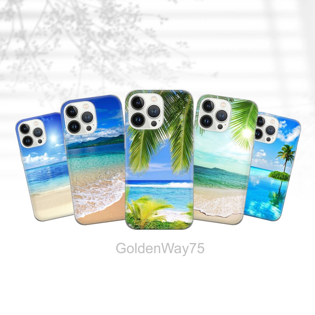 White Sand Phone Case Nautical Art Cover for iPhone 15 Pro Max 14 Plus ...