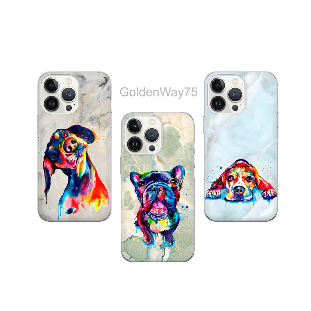 Pet Parent Phone Case Dog Painting Cover for iPhone 16 16e 15 Pro Max ...