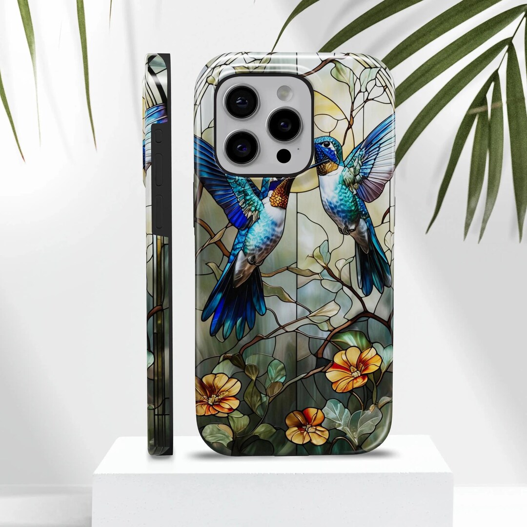 Stained Glass Bird Mosaic Phone Case for iPhone 17 16 15 Pro Max 14 ...