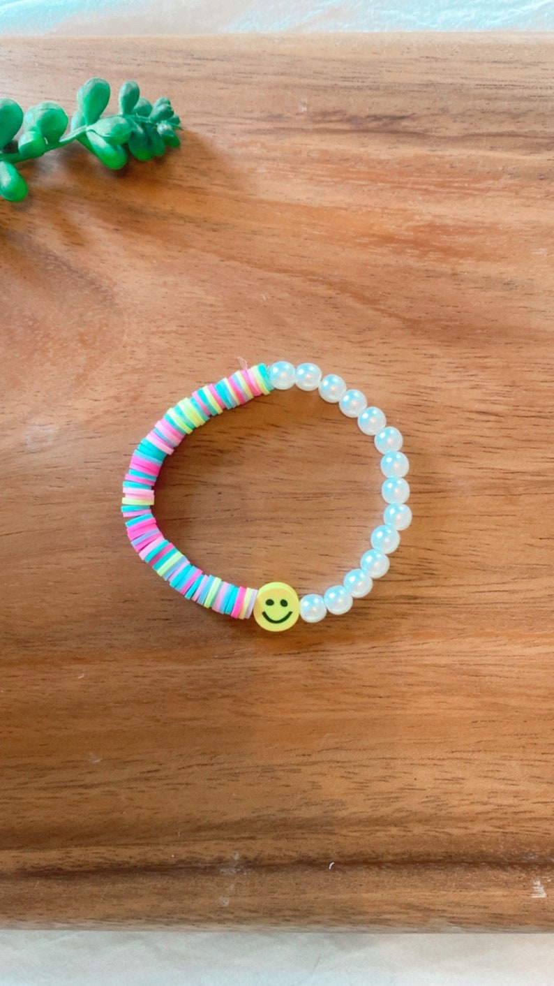Preppy Bracelet Stack Summer Sunsets Pastel Pearls Summer Smiles Clay ...