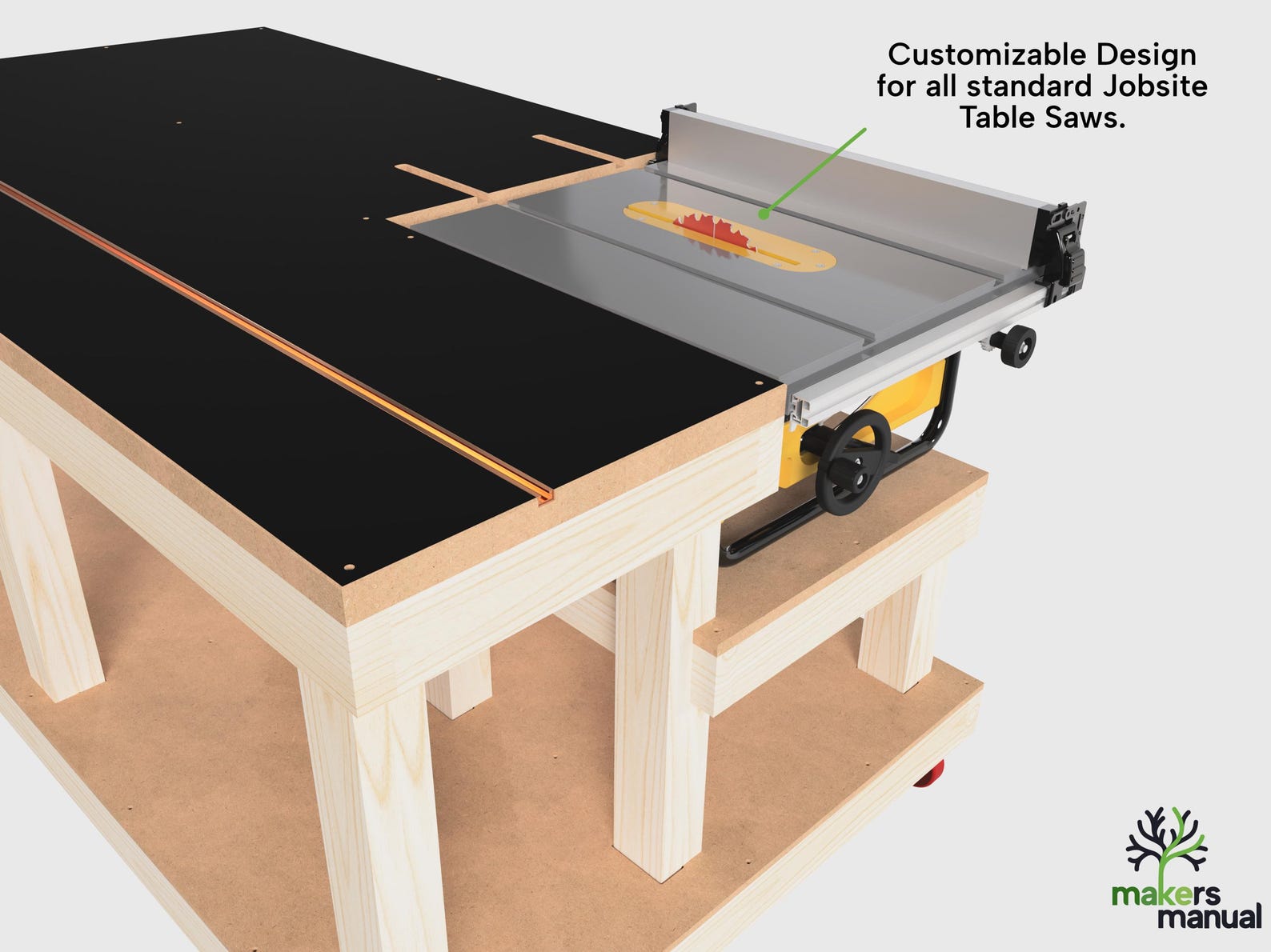 Workbench and Outfeed Table | PLANS DIY Digital Woodworking - Etsy
