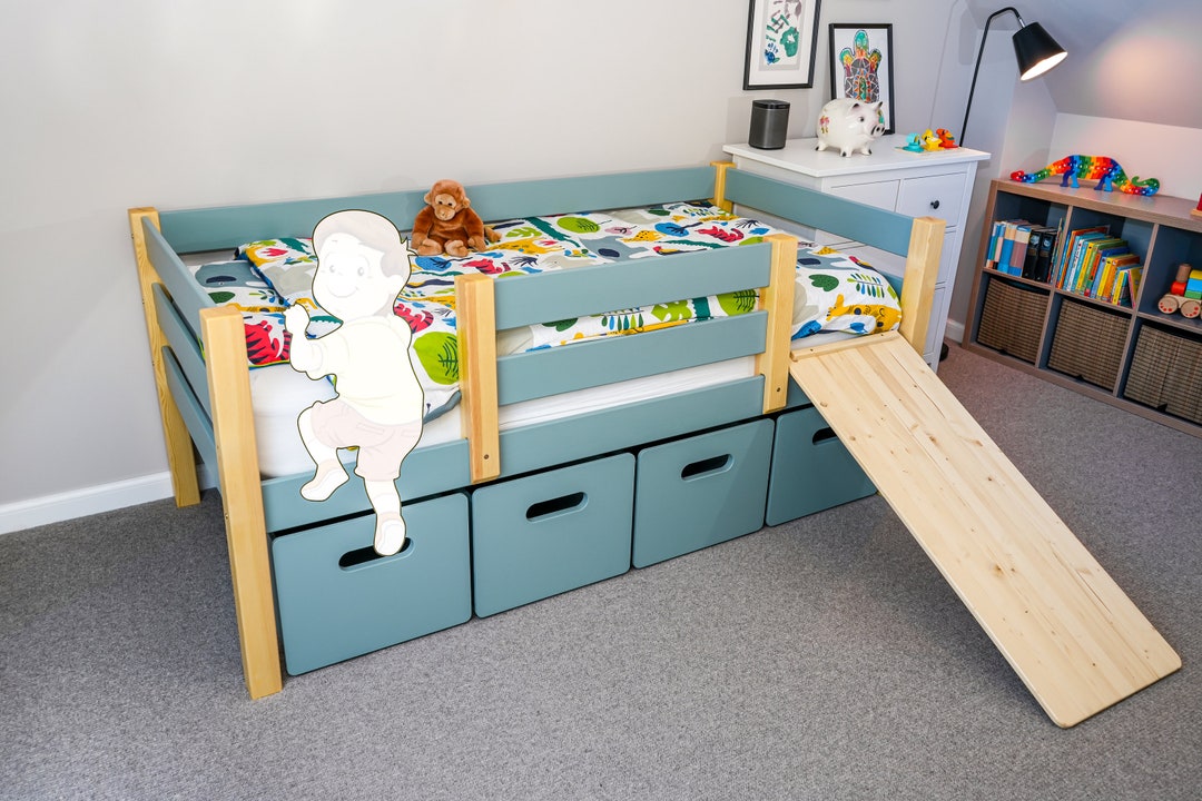 Toddler Bed With Slide DIY Digital Woodworking Plans - Etsy