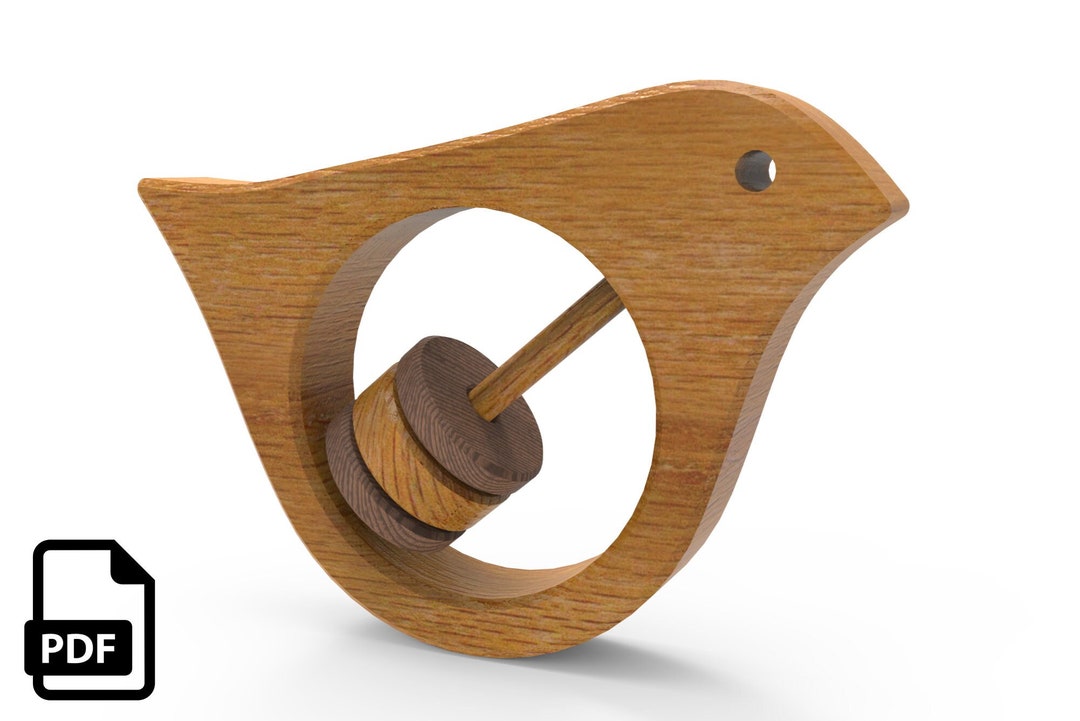 DIY Bird Wooden Baby Rattle Toy | Digital Plans - Etsy