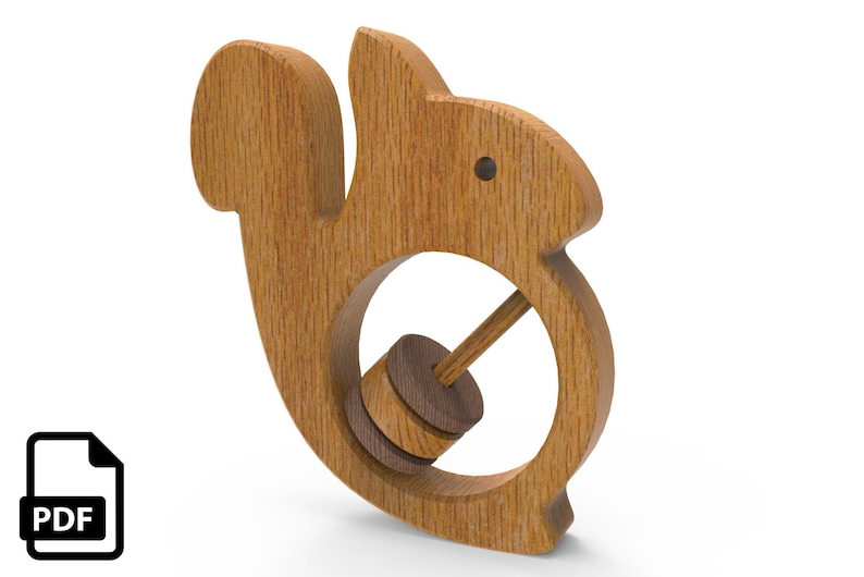 DIY Squirrel Wooden Baby Rattle Toy | Digital Plans - Etsy