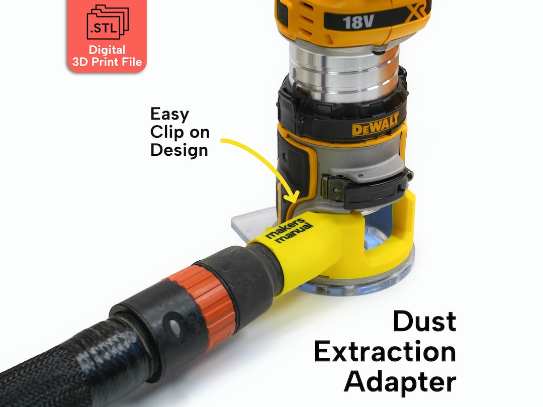 DIGITAL - Dewalt Trim Router Dust Extraction Adapter - Etsy