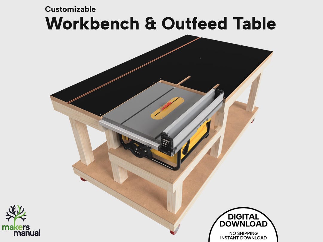 Workbench and Outfeed Table | PLANS DIY Digital Woodworking - Etsy