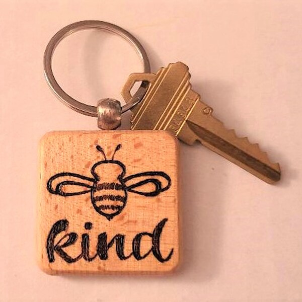 Wood Burned Keychain - Etsy