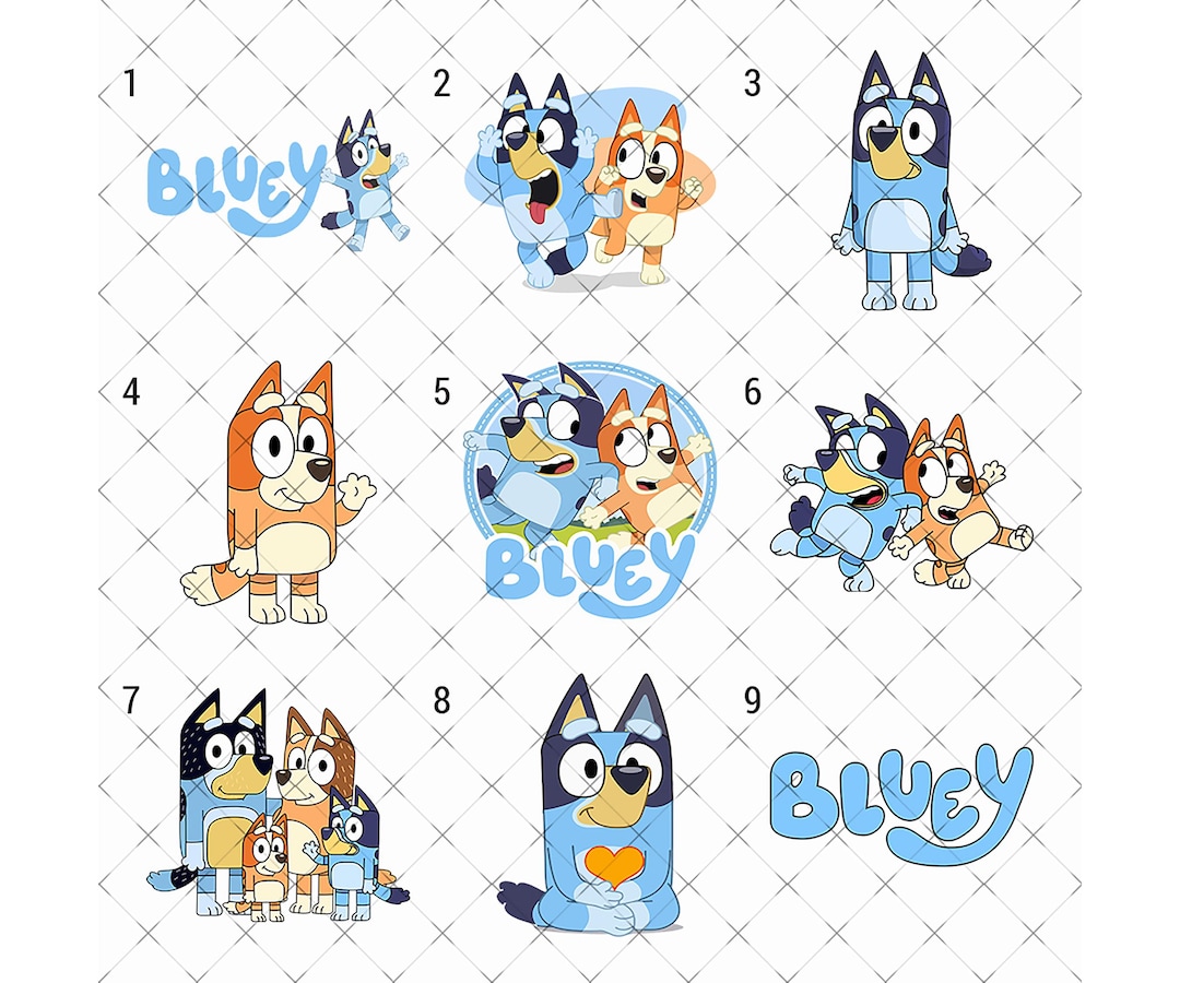 Bluey DTF Iron on Heat Transfer Ready to Press Sticker for T-shirt ...