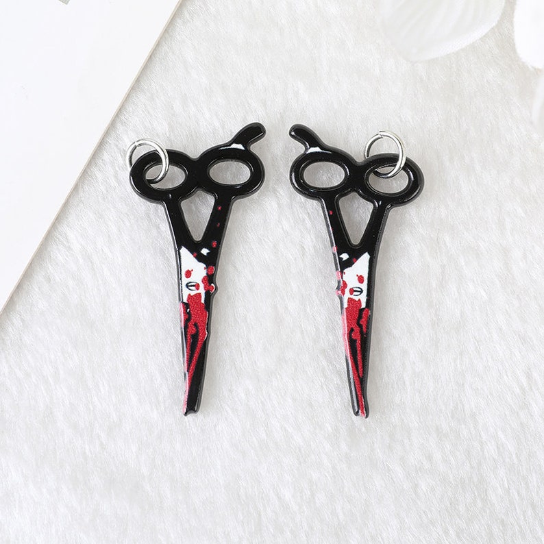 Bloody Gothic Weapon Acrylic Charms | Scissors | Axe | Ref: P65 - Etsy