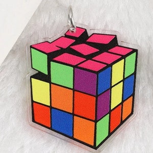 Retro Acrylic Charms | Game Boy | TV | Phonograph Record | Rubik's Cube ...