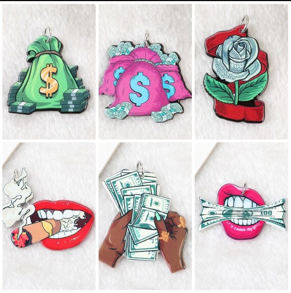 Pastel Goth Dollar Bill Acrylic Charms Love Paper Money - Etsy