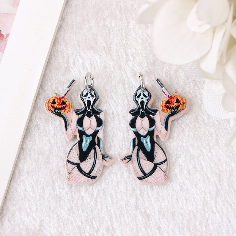 Pinup Ghost Acrylic Charms | Sexy Girl | Pinup Girl | Skeleton Coffin ...