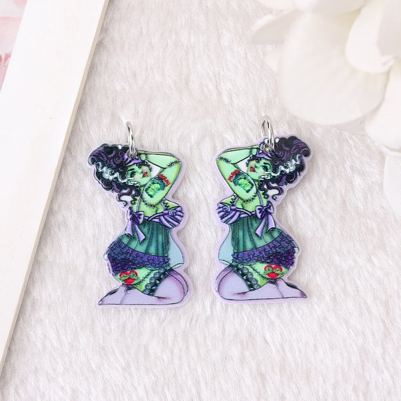 Pinup Ghost Acrylic Charms Sexy Girl Pinup Girl Skeleton - Etsy