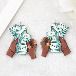 Pastel Goth Dollar Bill Acrylic Charms Love Paper Money Charms Rich ...