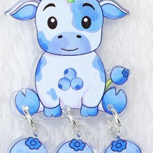 Cattle Acrylic Charms | Blueberry and Strawberry Little Cow | DIY ...