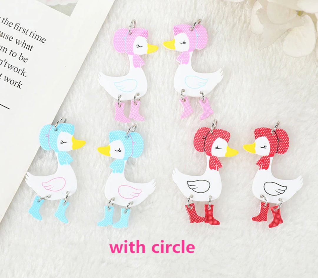 Goose Acrylic Charm | Goose in Boots | Girl Jewelry | Pastel Goth | DIY ...