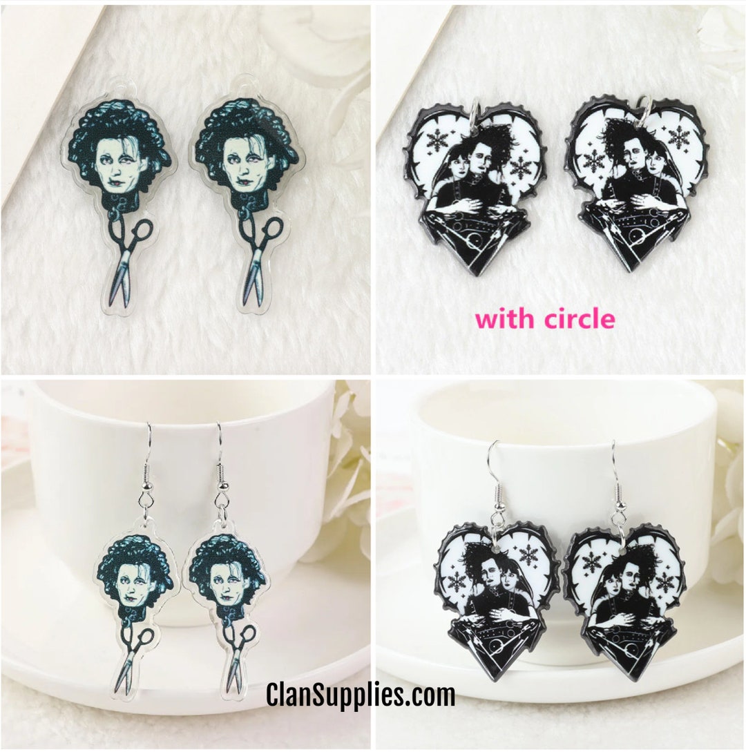 Edward Scissorhands Acrylic Charms or Earrings Scissor Hands Manos De ...